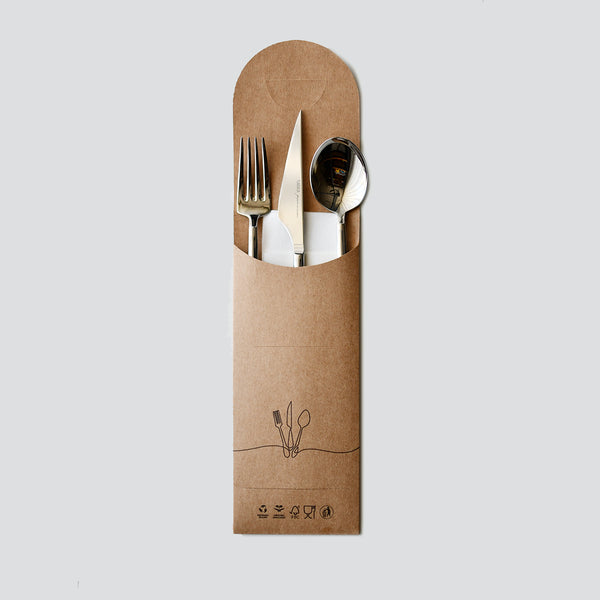 Paper Cutlery Envelope (Elegant Design) – Woodenlola Disposable Wooden ...